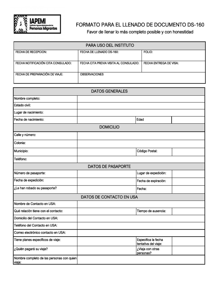D20231129091119 - Formato para DS-160 | PDF | Visa de viaje | Gobierno ...