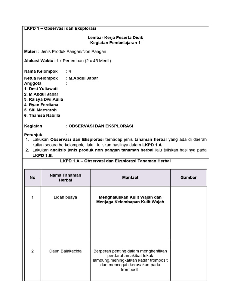 Lkpd 1 Observasi Dan Eksplorasi 1 Pdf