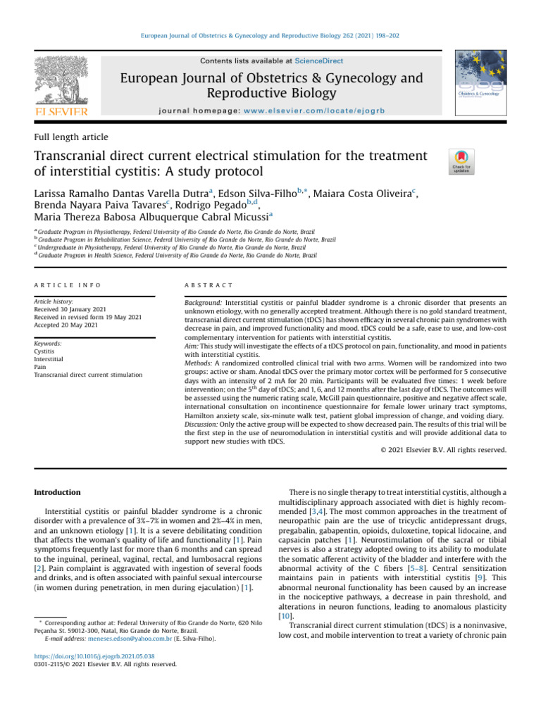 Transcranial Direct Current Electrical Stimulation | PDF | Pain ...