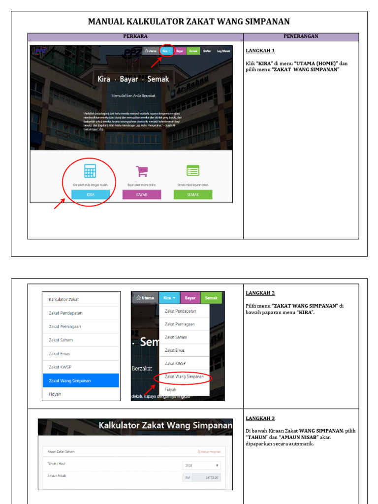 Cara Kira Zakat Simpanan | PDF