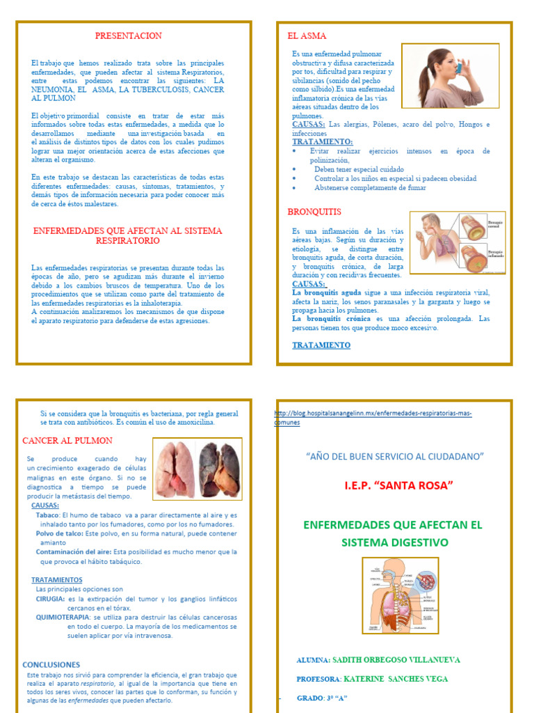Diptico Sistema Respiratorio | PDF | Bronquitis | Cáncer