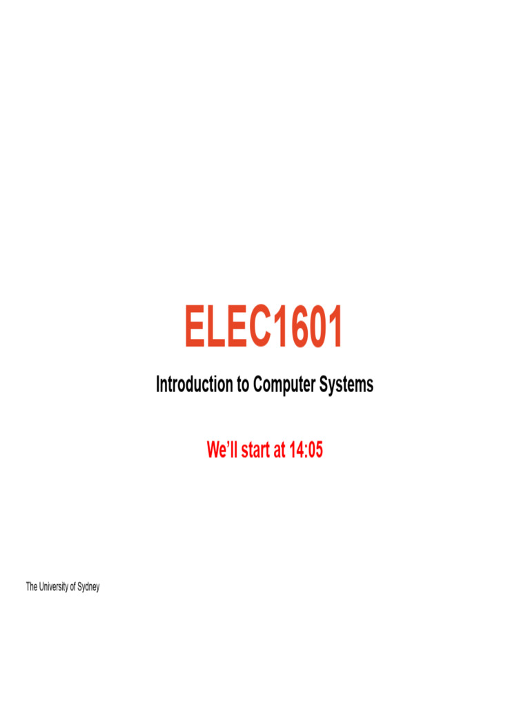 ELEC1601: Intro to Computer Systems | PDF | Logic Gate | Digital ...