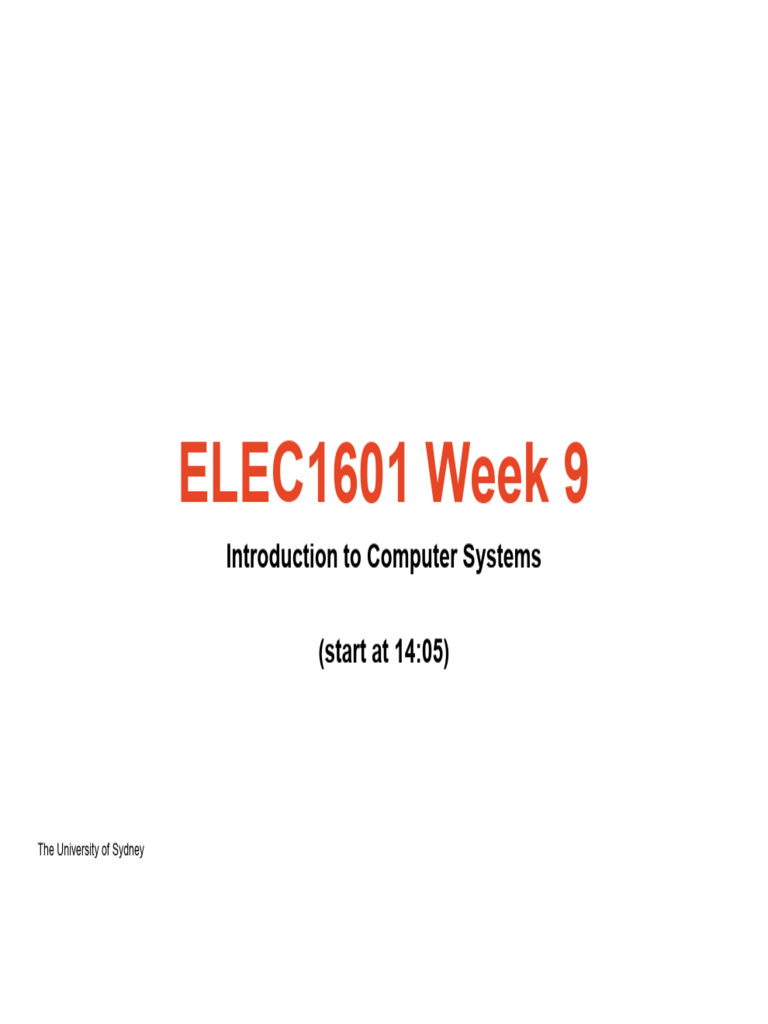 ELEC1601 Week 9 2023 | PDF | Assembly Language | Parameter (Computer Programming)