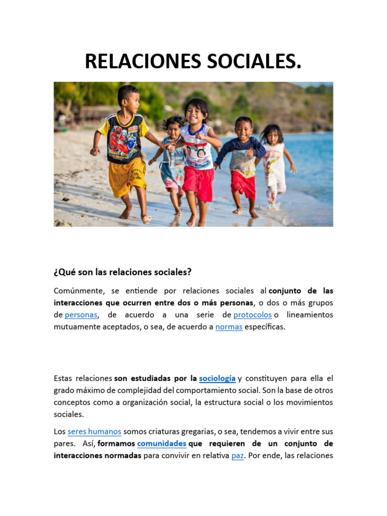 Tipos y características de relaciones sociales | PDF | Sociología ...