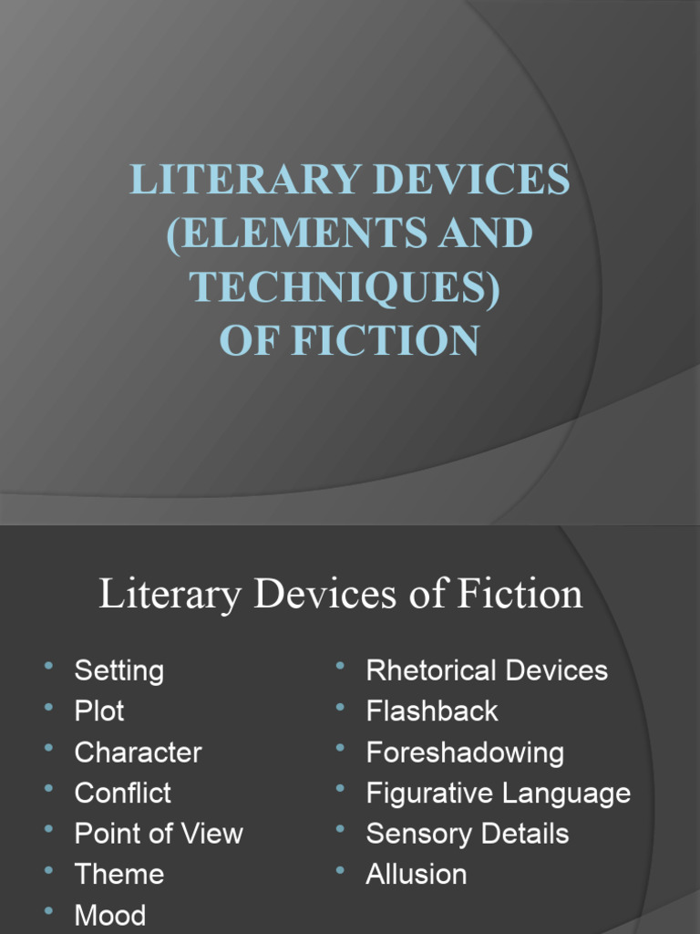 Literary Devices in Fiction Explained | PDF | Narration
