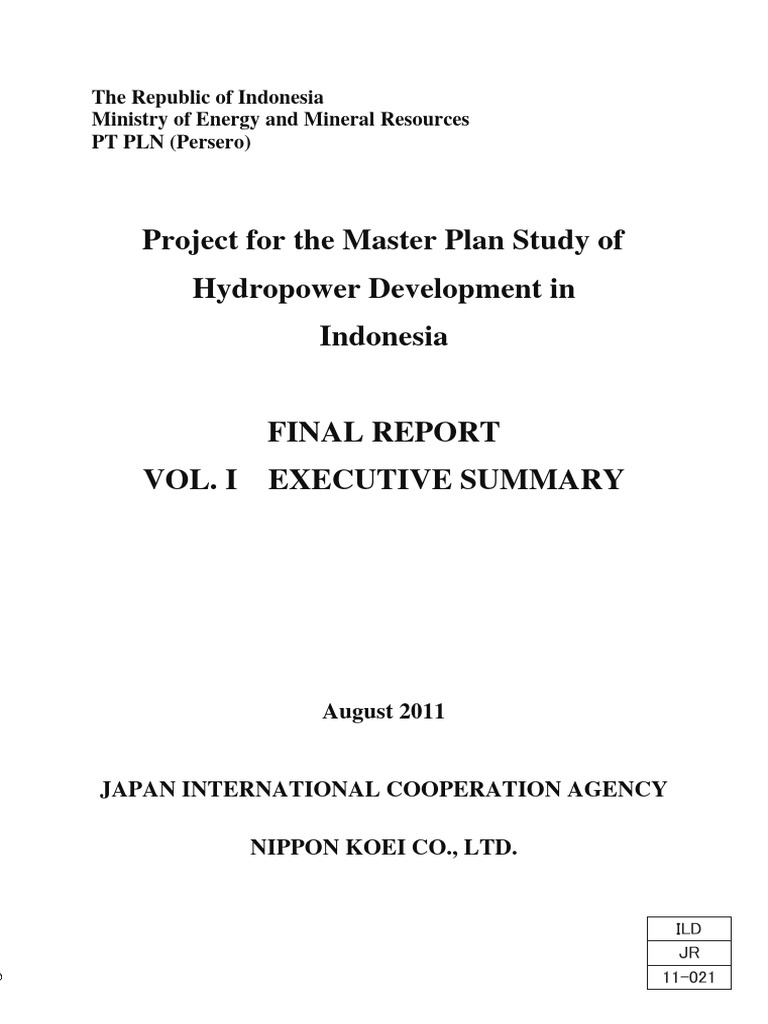 Project For The Master Plan Study Of Indonesia Vol 1 Pdf