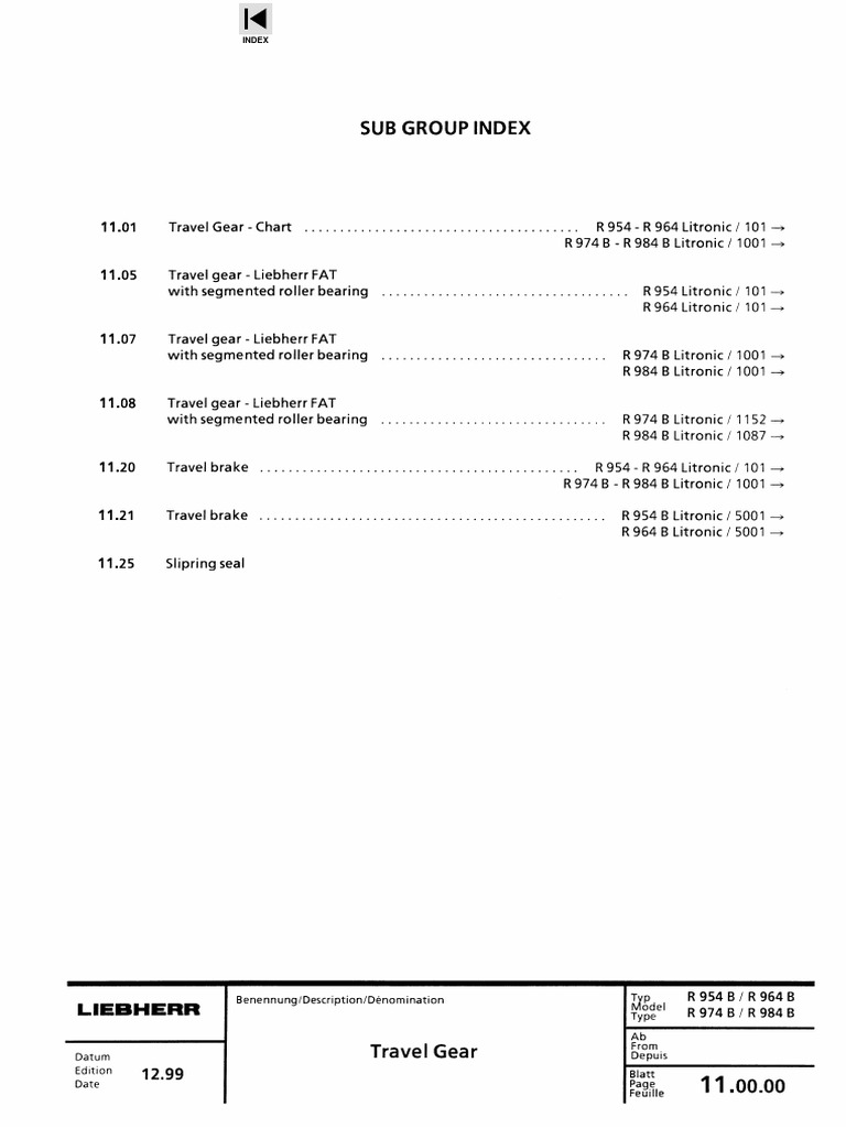 Liebherr Hydraulic Excavator Gear Chart | PDF | Mechanical Engineering ...