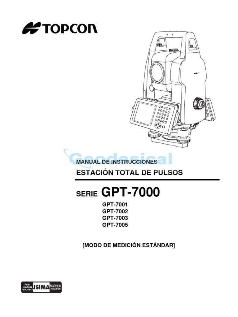 Topcon Manual Estacion Total Serie GPT 7000 Es | PDF | Apoyo | Archivo ...