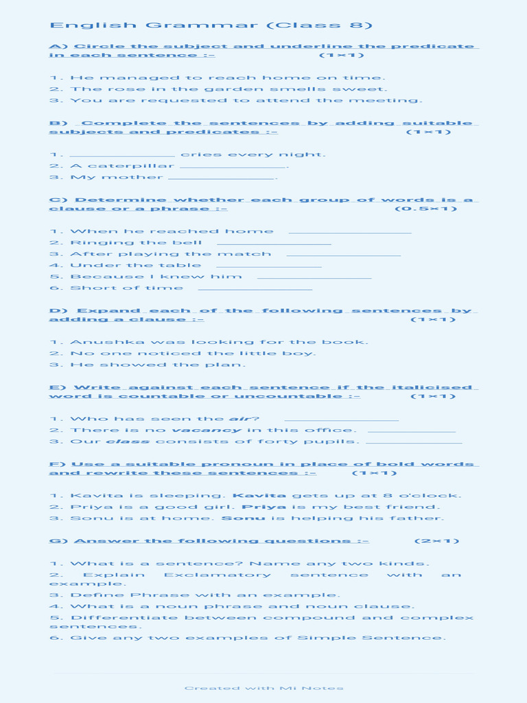 Grammar 8 | PDF