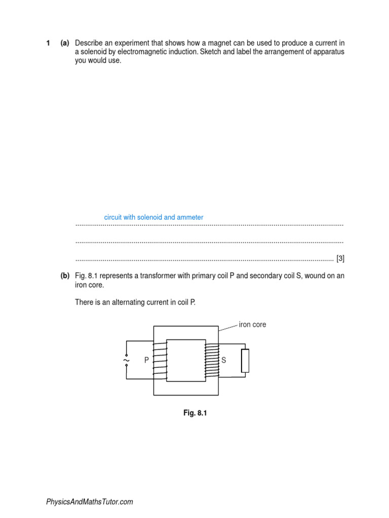 Electromagnetic Effects 3 QP | PDF | Transformer | Inductor