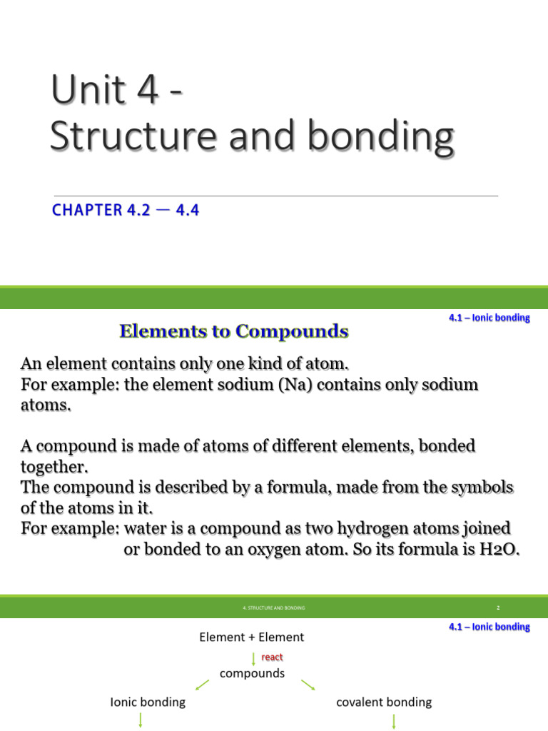 Structure and Bonding | PDF | Chemical Bond | Chemical Compounds