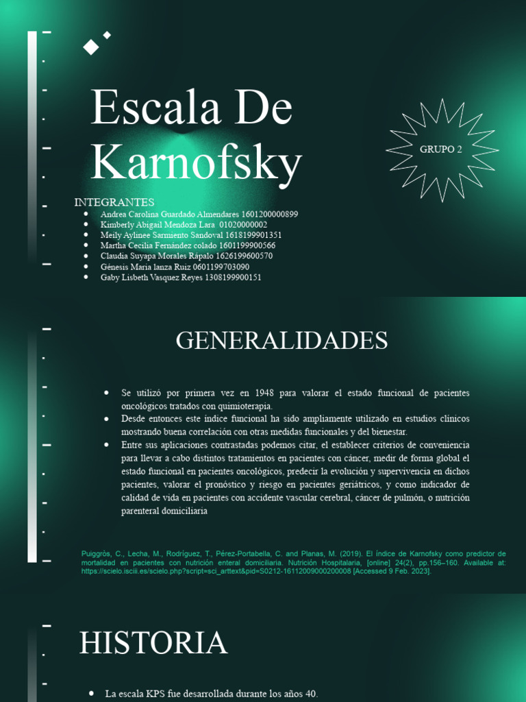 Escala de Karnofsky | PDF | Cáncer | Medicina CLINICA