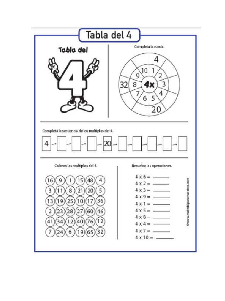 Practica Tablas de Multiplicar | PDF