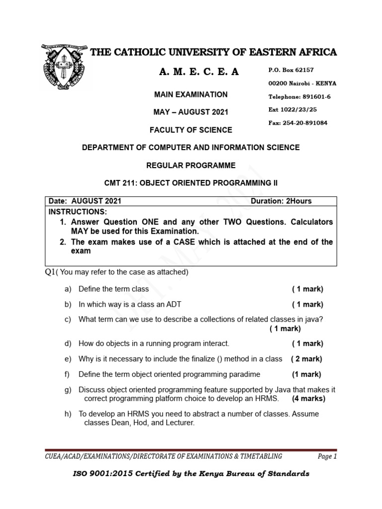 CMT 211 3 | PDF | Class (Computer Programming) | Method (Computer Programming)
