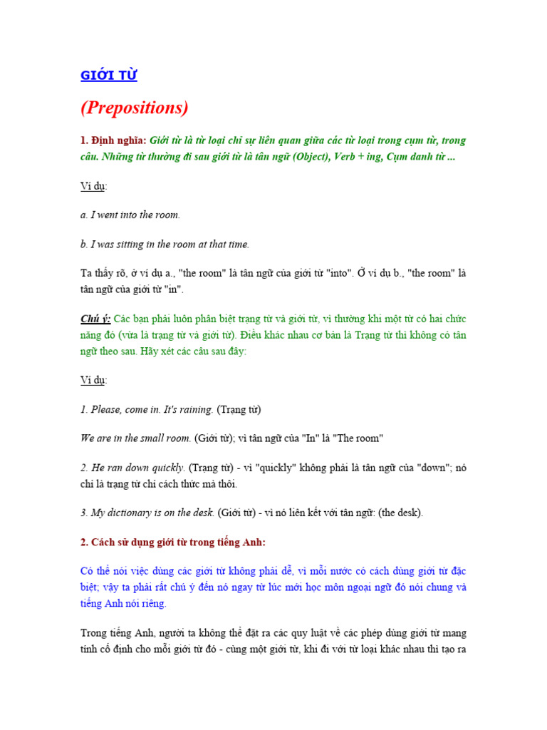 (Prepositions) : Gi I T | PDF