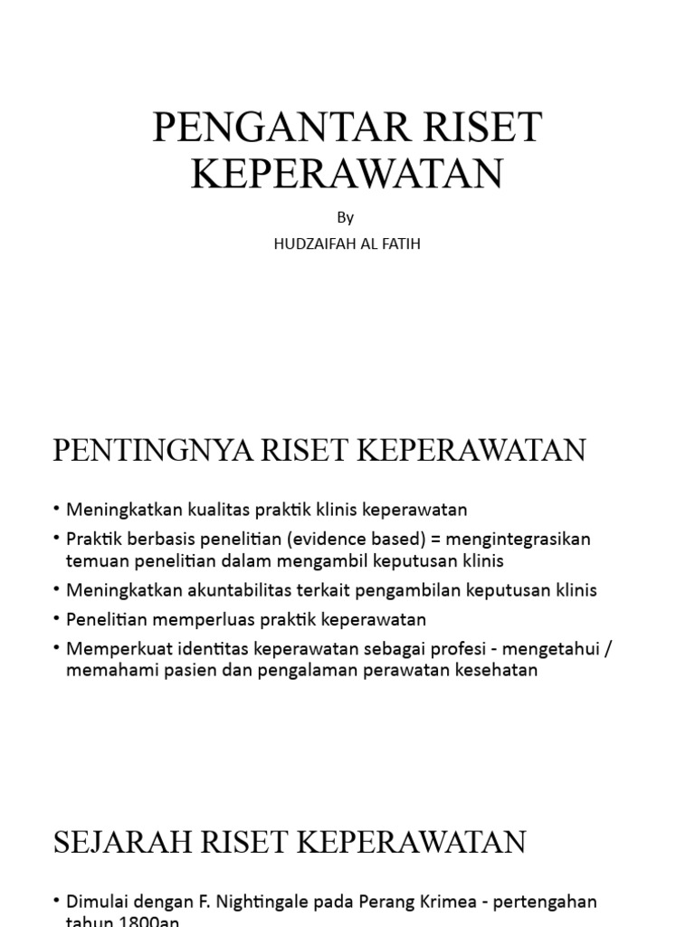 Pengantar Riset Keperawatan | PDF