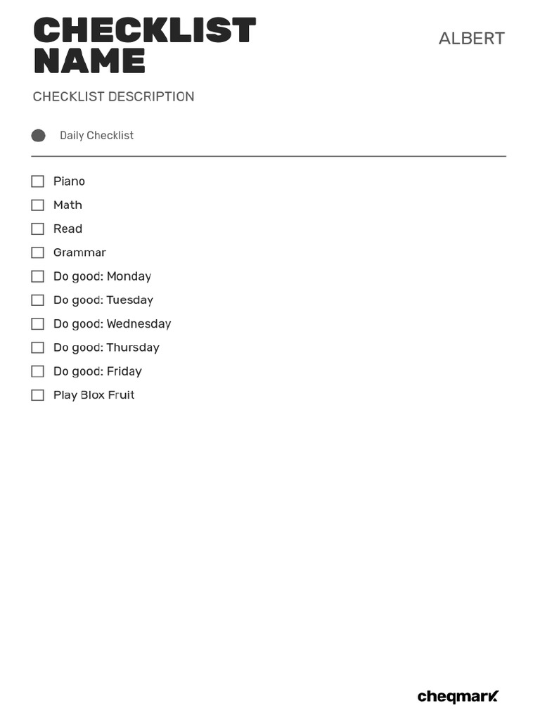 Daily Checlist | PDF