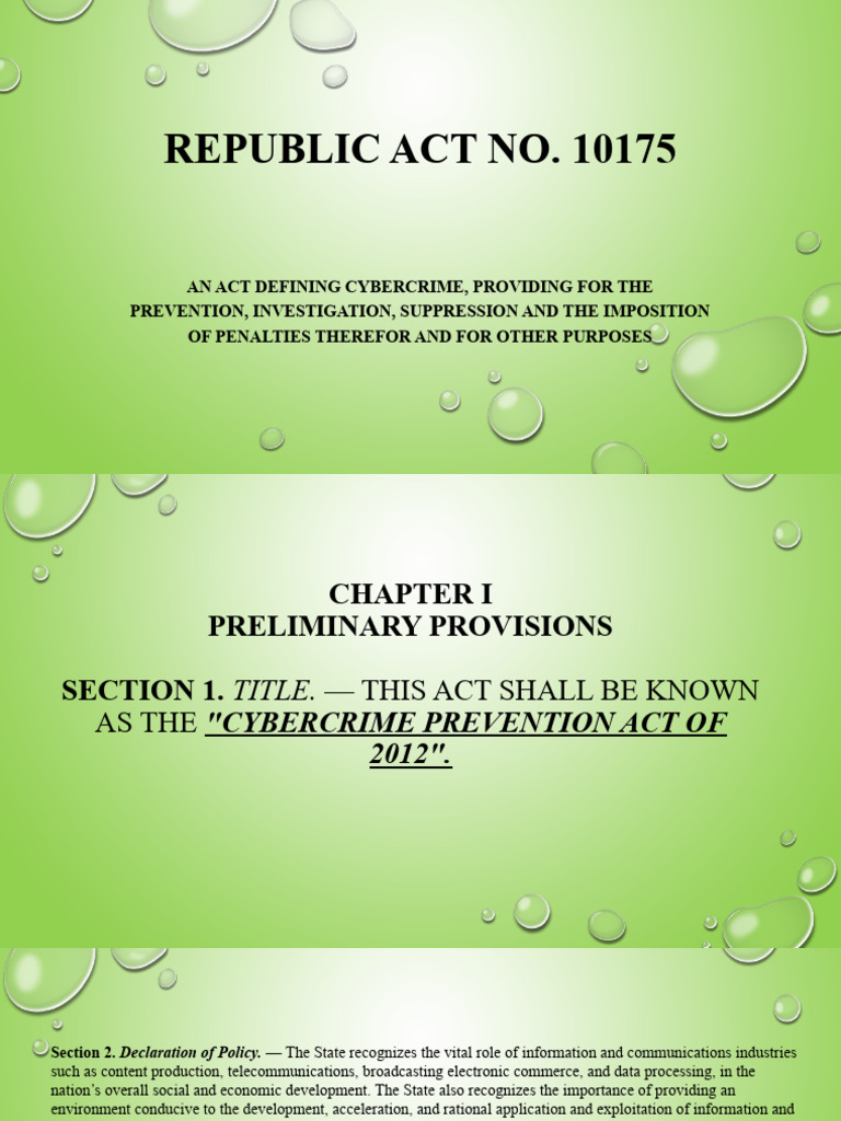 SPECIAL LAW RA 10175 Group1 | PDF | Computer Security | Security