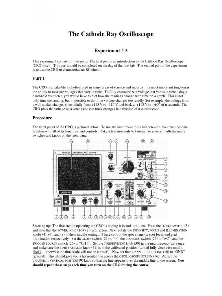 Cathode Ray Oscilloscope | PDF | Capacitor | Electronic Engineering