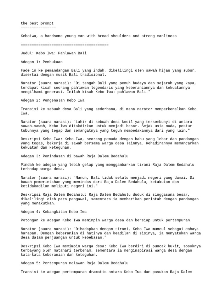 Kebo Iwa Pahlawan Bali | PDF