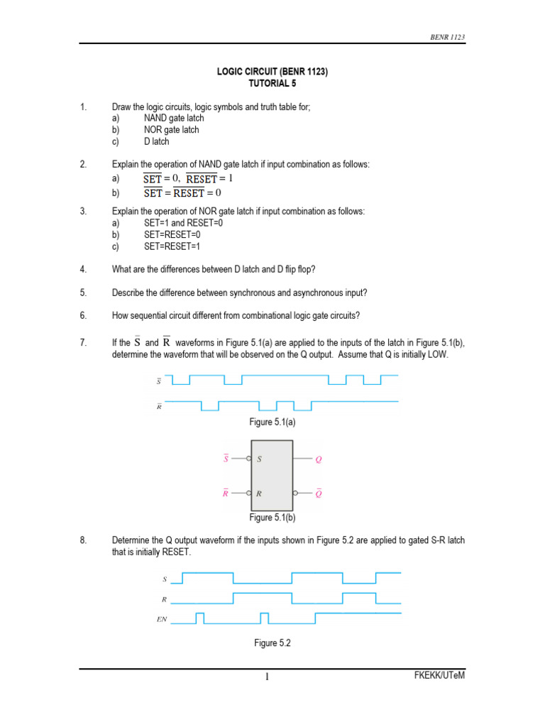 TUTORIAL 5 | PDF | Logic Gate | Electronic Circuits