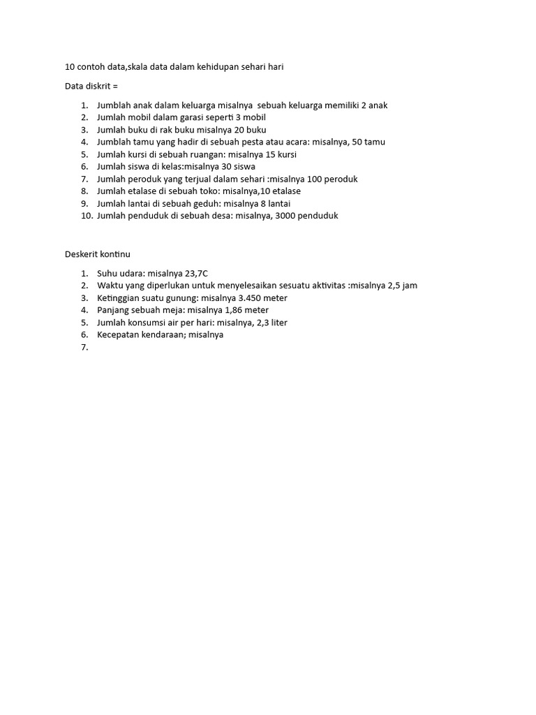 10 Contoh Data | PDF | Kajian Bahasa Asing | Agama & Spiritualitas