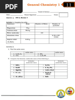 Chemistry Grade 11 Unit 1 | PDF | Atoms | Periodic Table