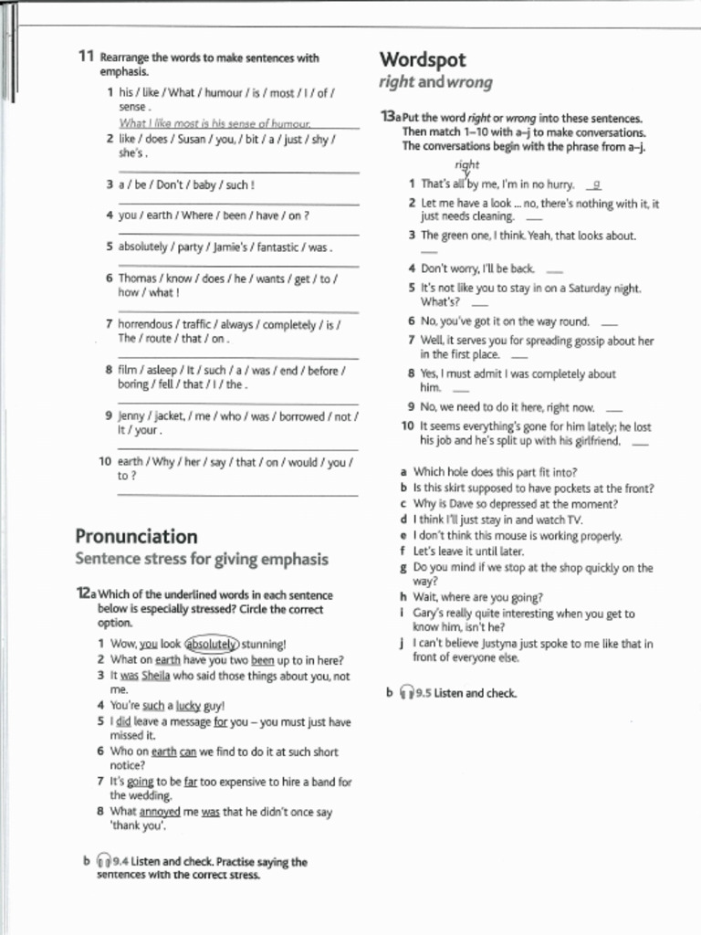 Giving Emphasis Practice | PDF