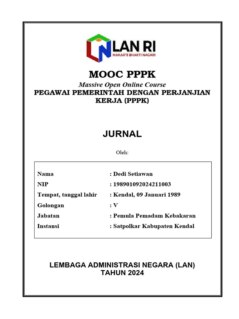 Jurnal Mooc Dedi Setiawan | PDF | Karier & Perkembangan | Ilmu Sosial