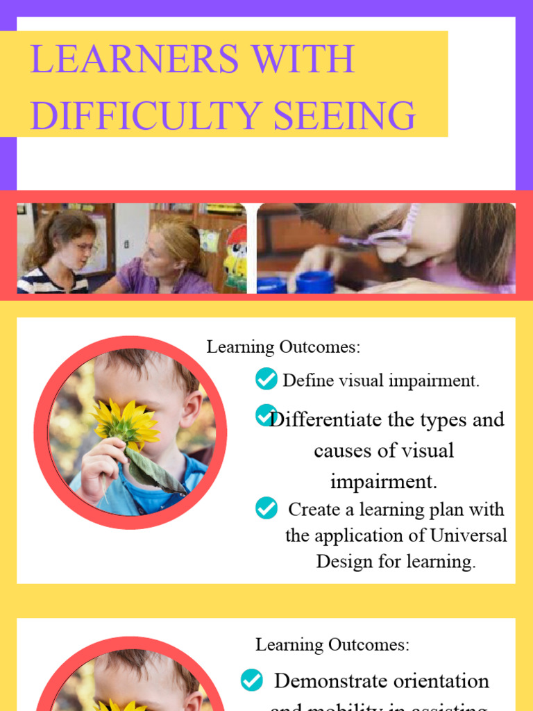 Lesson 19 - Learners With Difficulty Seeing | PDF | Visual Impairment | Myopia