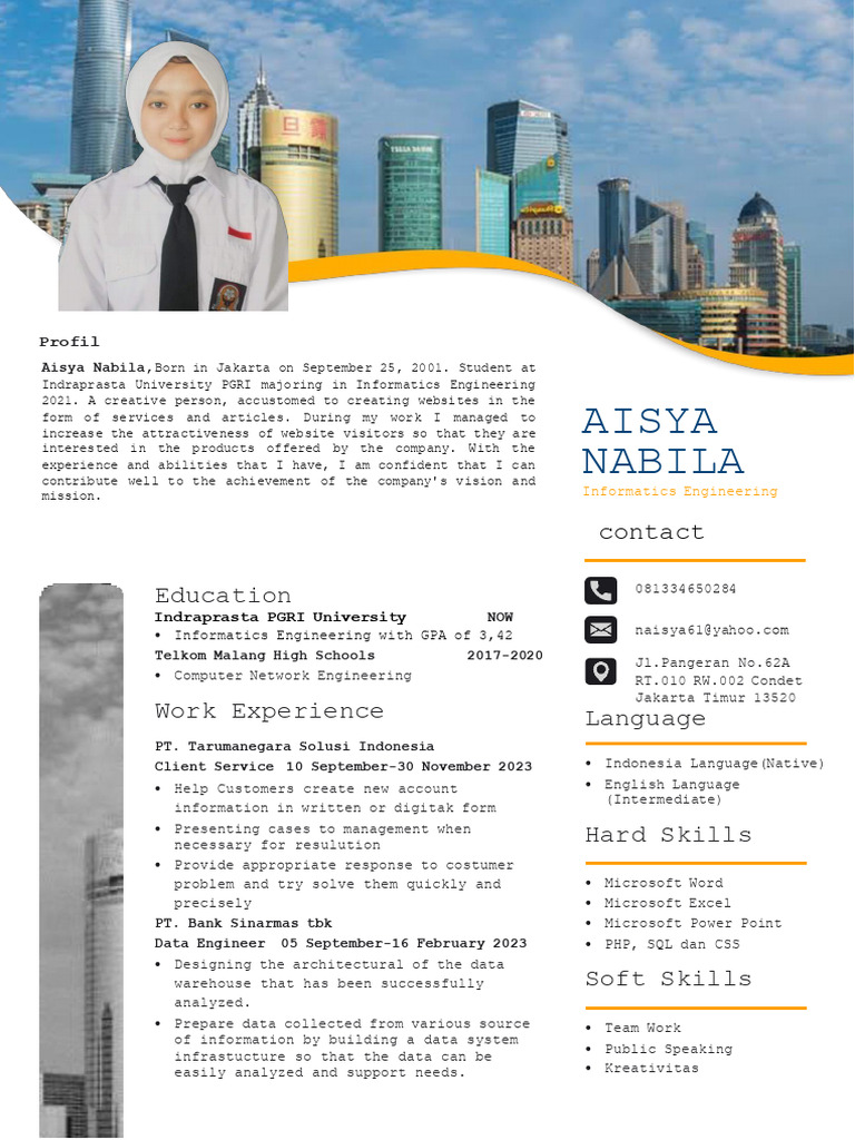 Aisya Nabila CV | PDF | Computing