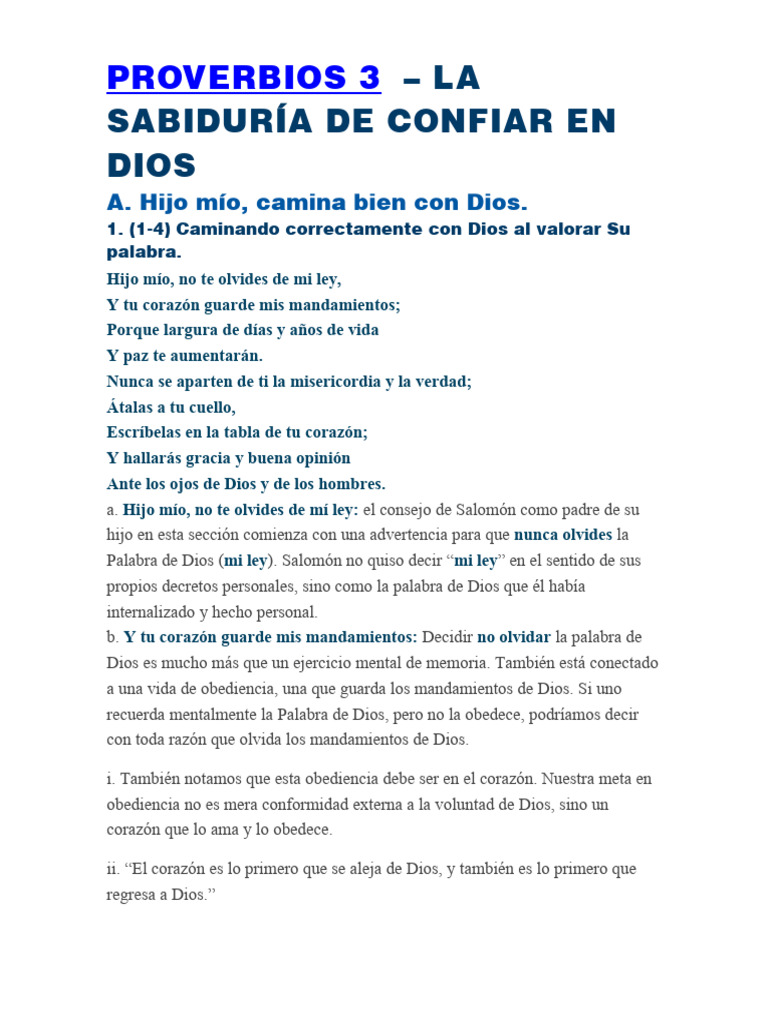 Sabiduría y Confianza en Dios: Proverbios 3 | PDF | Estrellas | Pecado