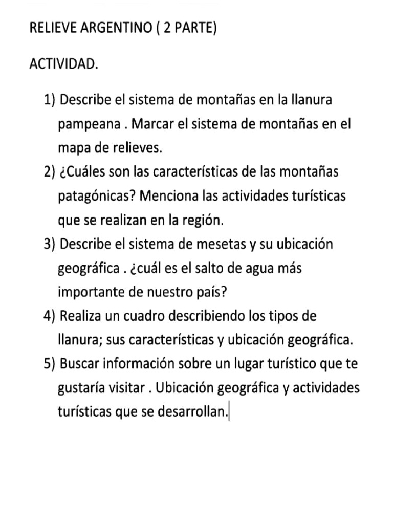Relieve Argentino (2 Parte) | PDF | Andes | Montañas