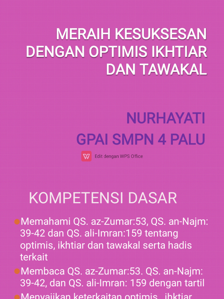 Optimis Ikhtiar Dan Tawakal | PDF