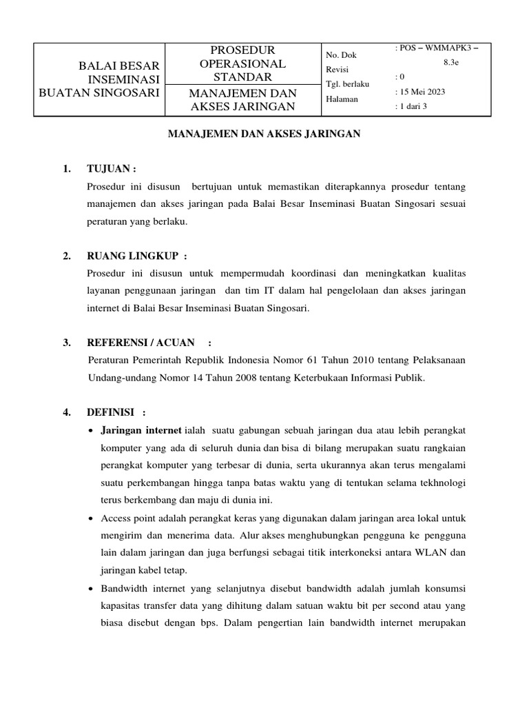 3331 SOP Tata Kelola TI | PDF