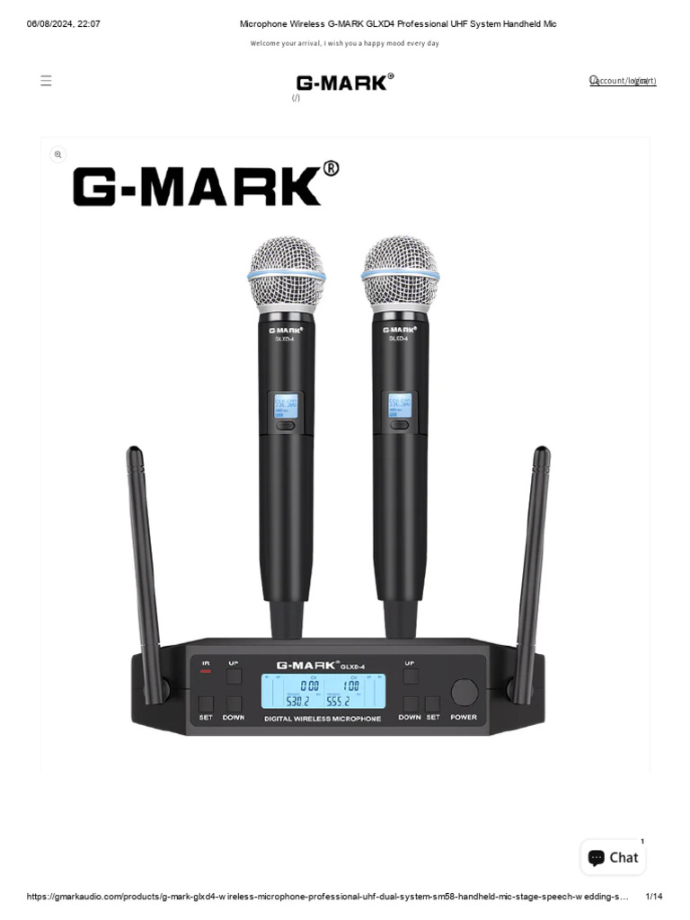 Microphone Wireless G-MARK GLXD4 Professional UHF System Handheld Mic | PDF | Transmitter ...