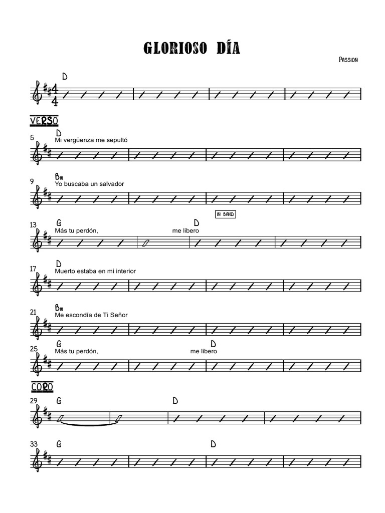 Letra de canción "Glorioso Día" | PDF