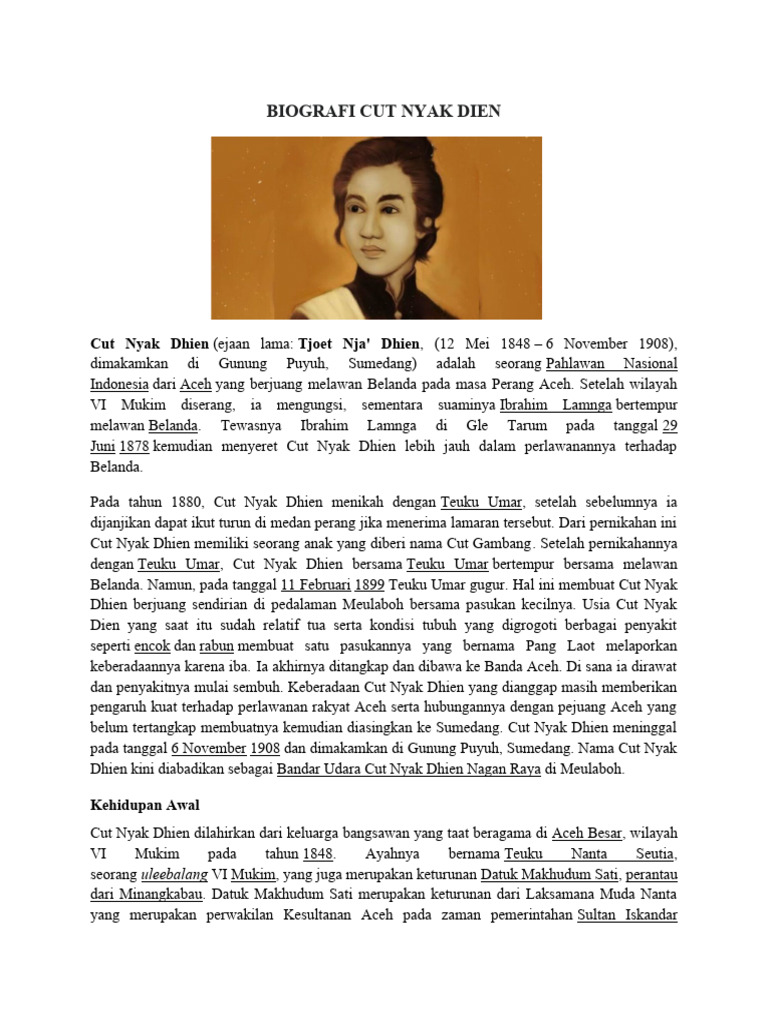 BIOGRAFI CUT NYAK DIEN | PDF