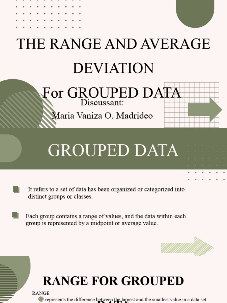 Range and Average Deviation of Grouped Data | PDF | Arithmetic Mean ...