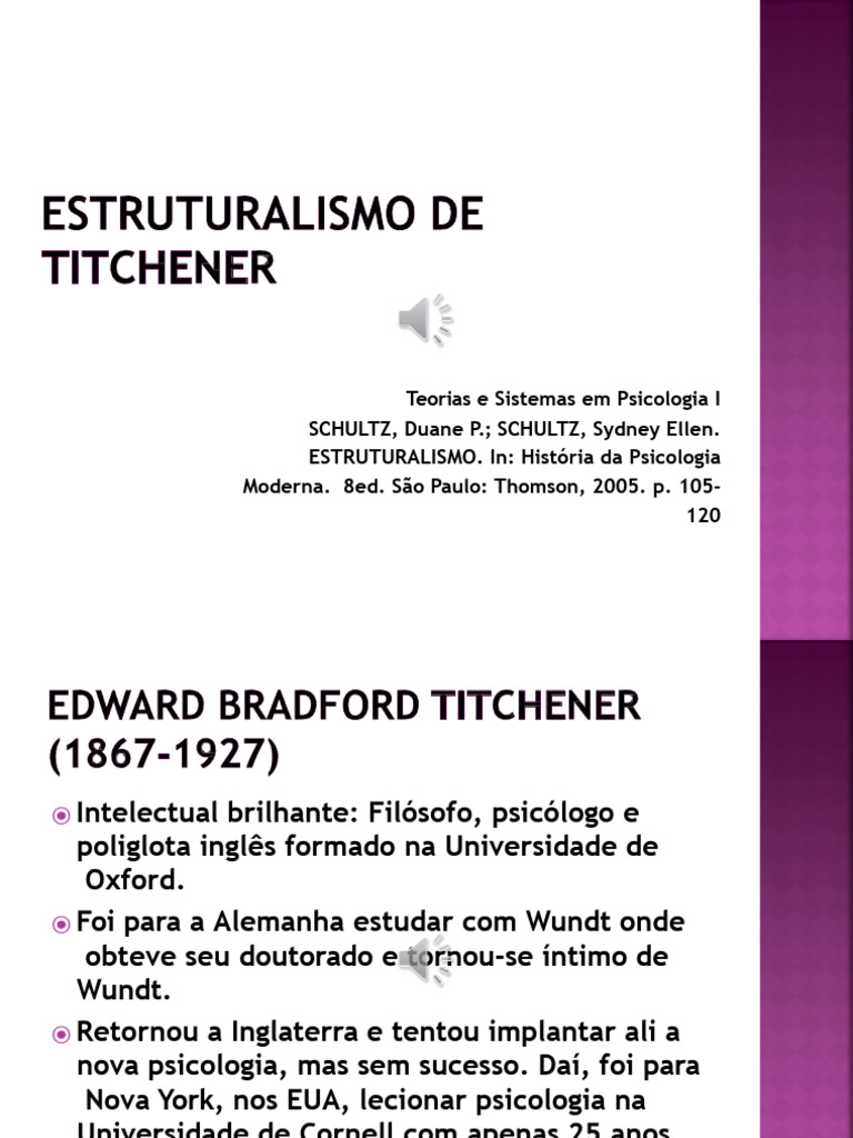 Estruturalismo em Psicologia: Titchener | PDF | Psicologia | Ciências ...