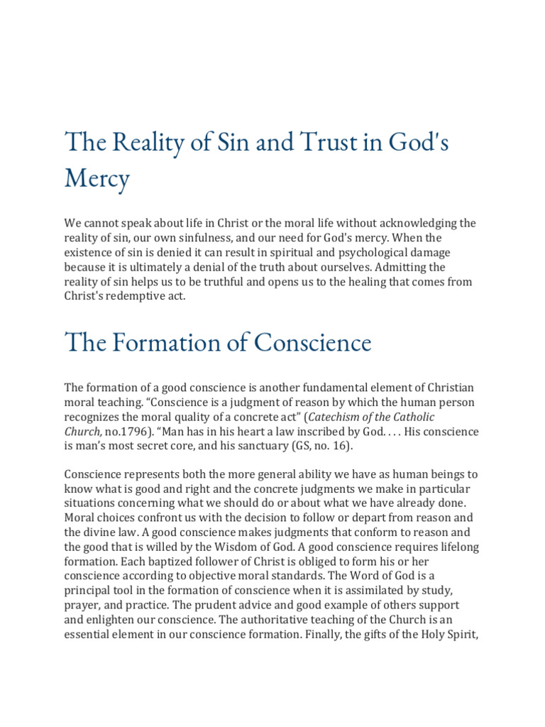 The Reality of Sin and Trust in God | PDF | Virtue | Seven Deadly Sins