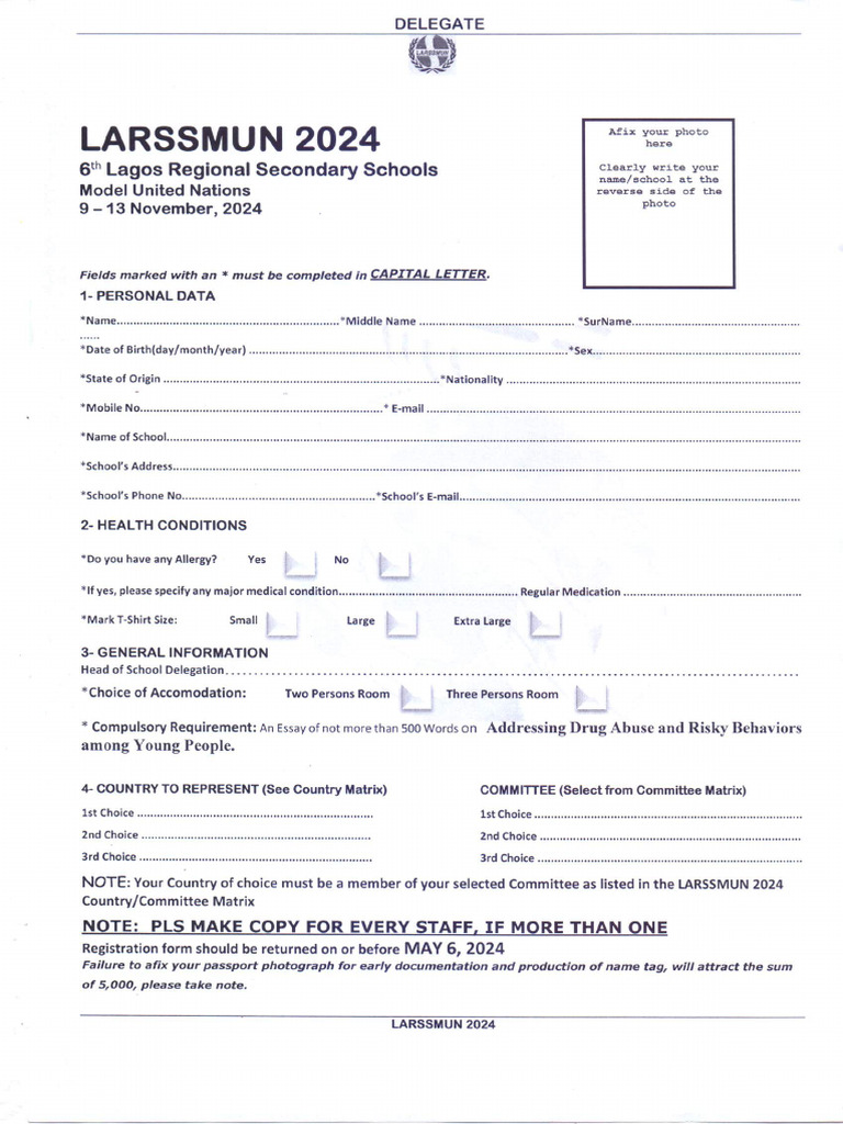 Delegate Form | PDF