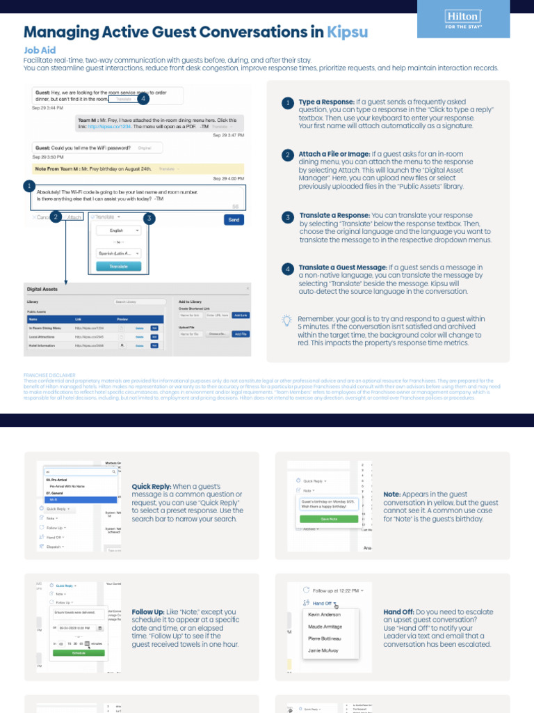 Kipsu Managing Active Conversations Job Aid | PDF | Menu (Computing)