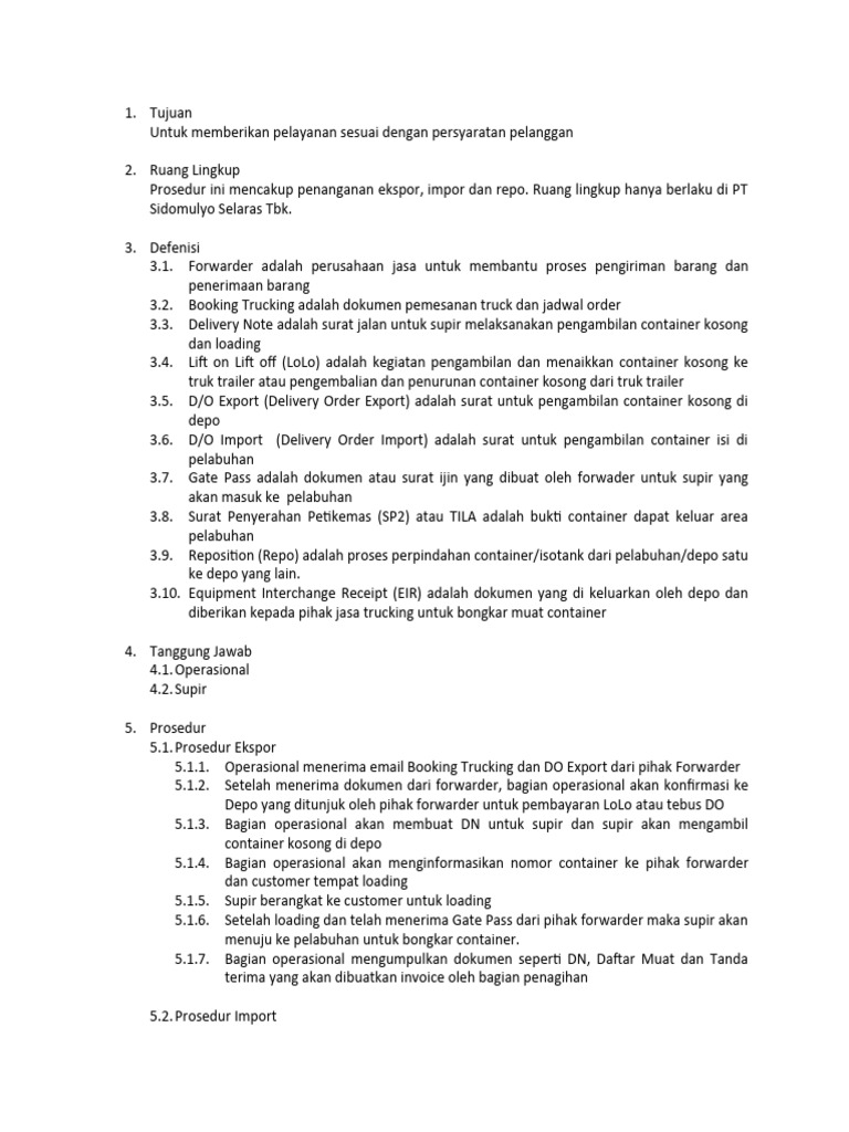 Sop Ekspor Impor | PDF
