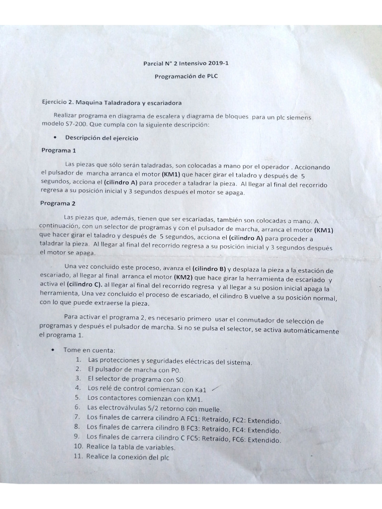 Examen 2 de PLC | PDF