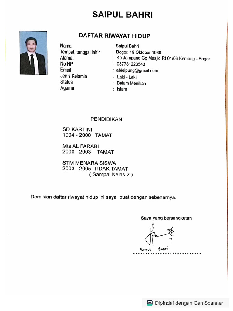 Cv. Saipul Bahri | PDF