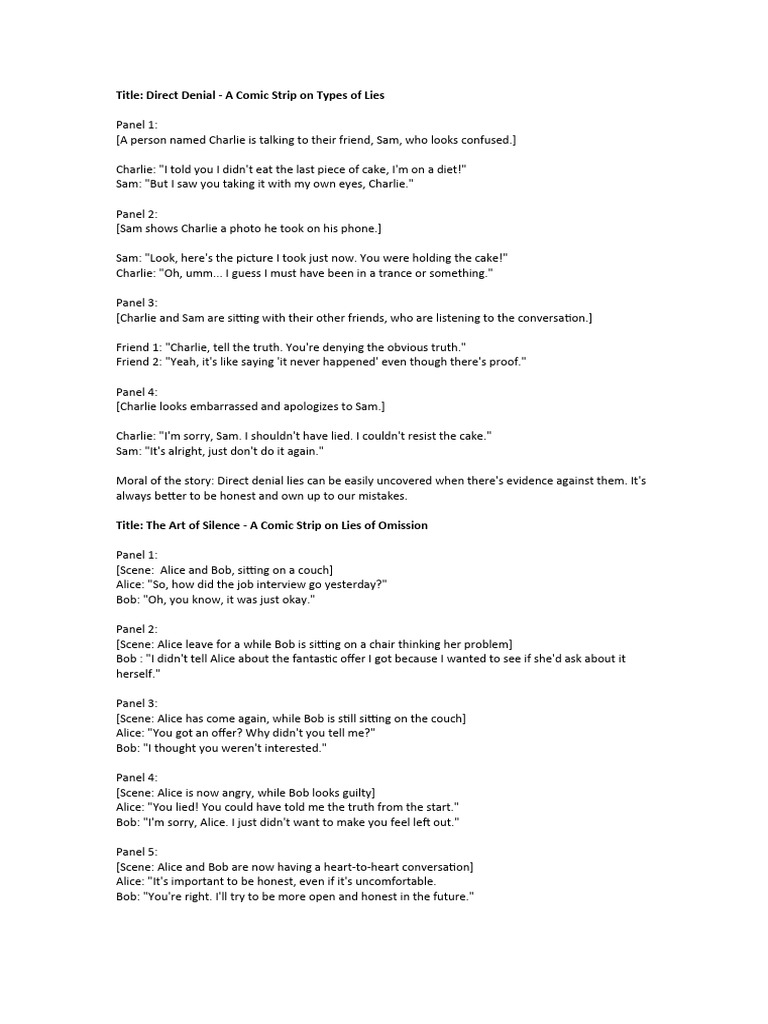 COMICS STRIP | PDF | Lie