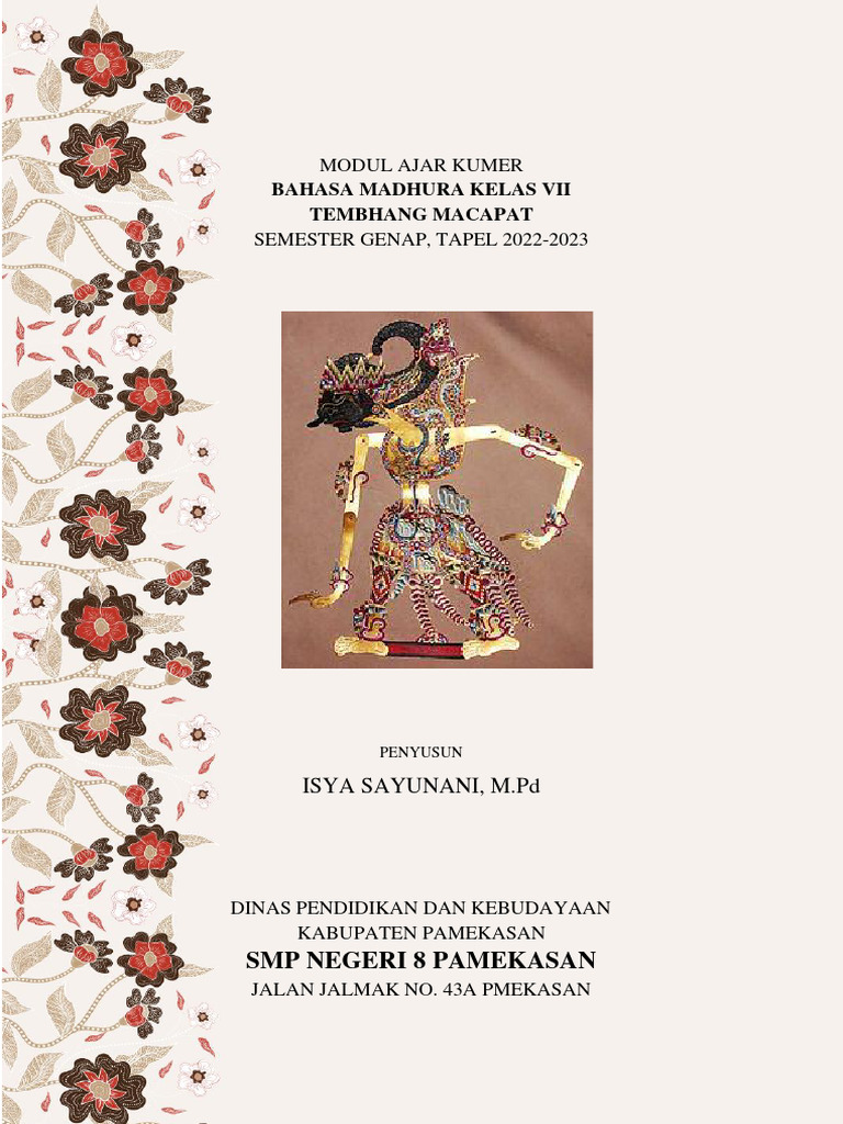 MA BHASA MADHURA TEKS TEMBHANG MACAPAT-GENAP - Zaini Merdeka | PDF