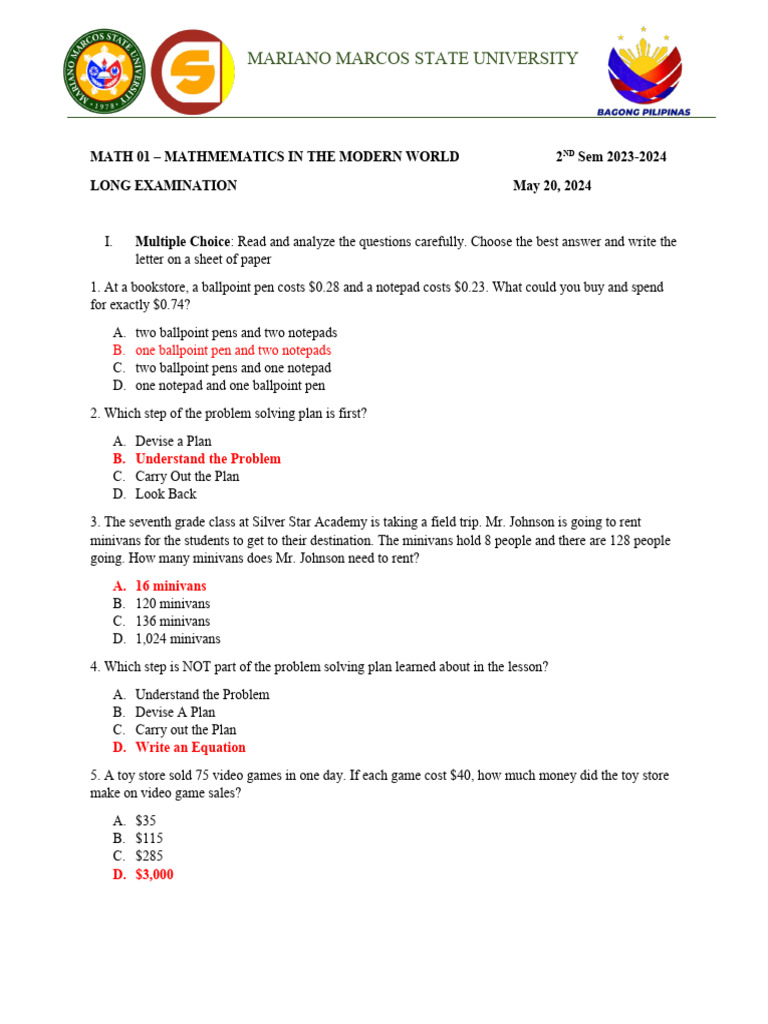 Multiple Choice | PDF | Multiple Choice