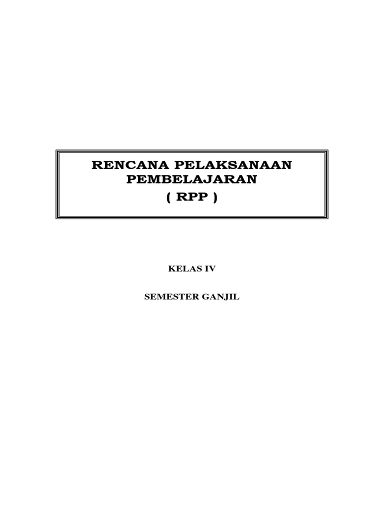 RPP PAI Kelas IV - SM I - Compressed | PDF